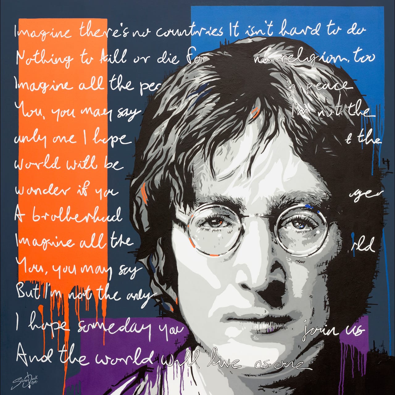 John Lennon Pop Art Painting | Imagine | Stephen Quick Art