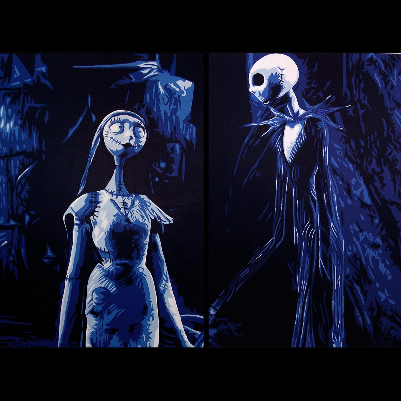 Jack and Sally Love Painting | Nightmare Before Christmas Pop Art