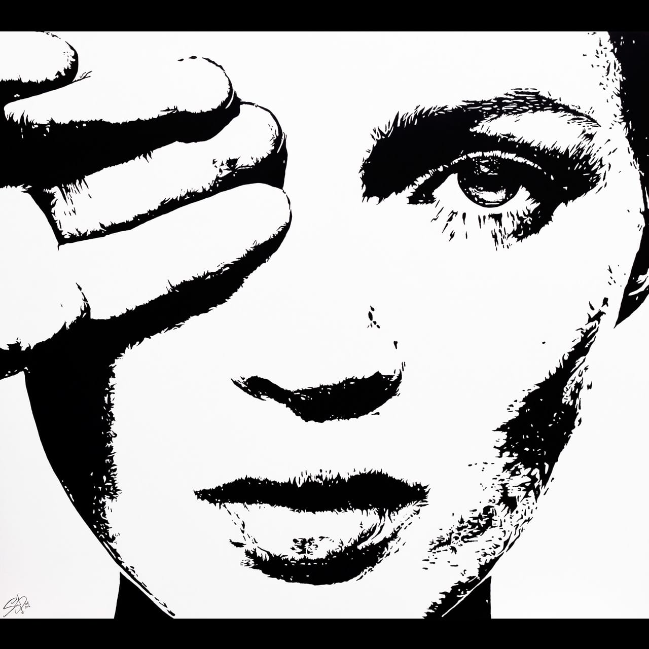 Kate Moss Portrait Painting | Peek-A-Boo | Stephen Quick Art