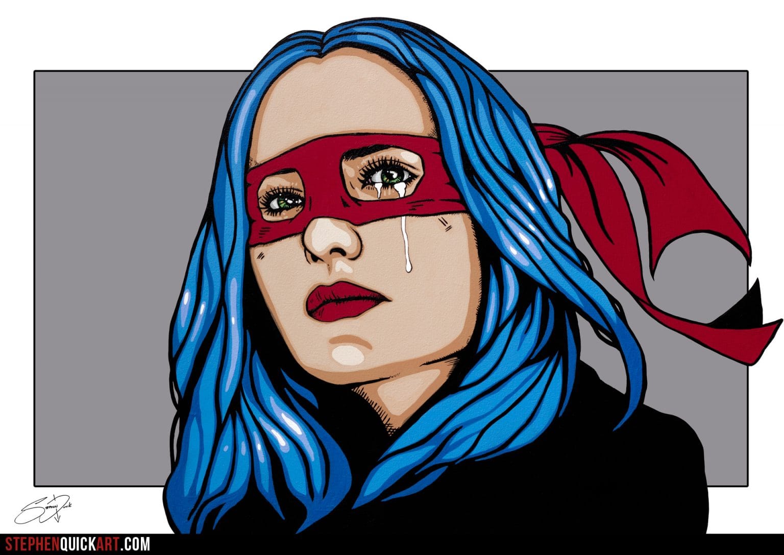 'Goodbye' Emotional Pop Art Portrait | Woman Saying Goodbye